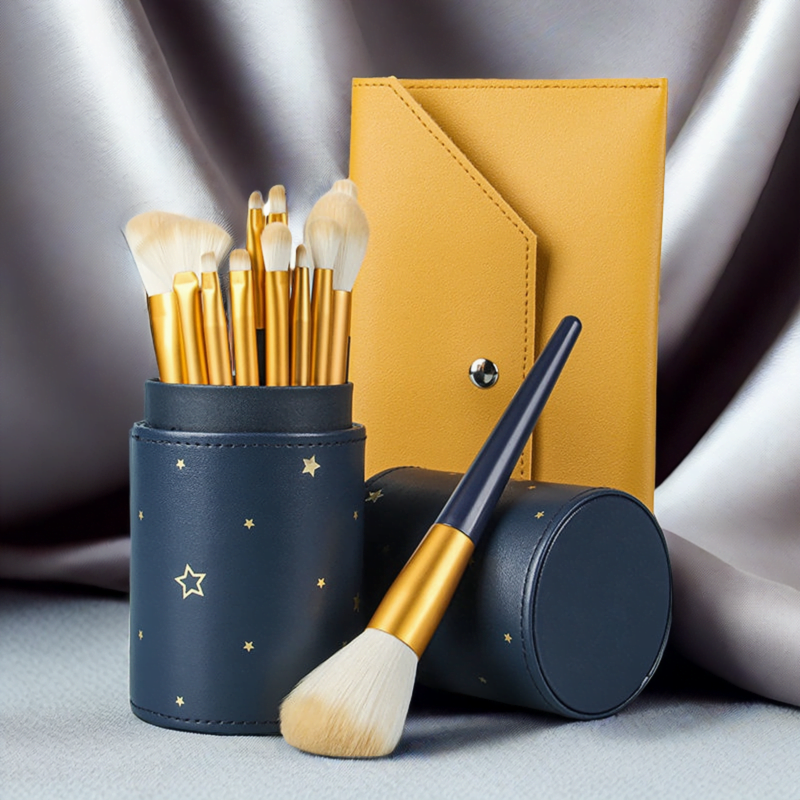 12pcs soft blue makeup brush set - DADA
