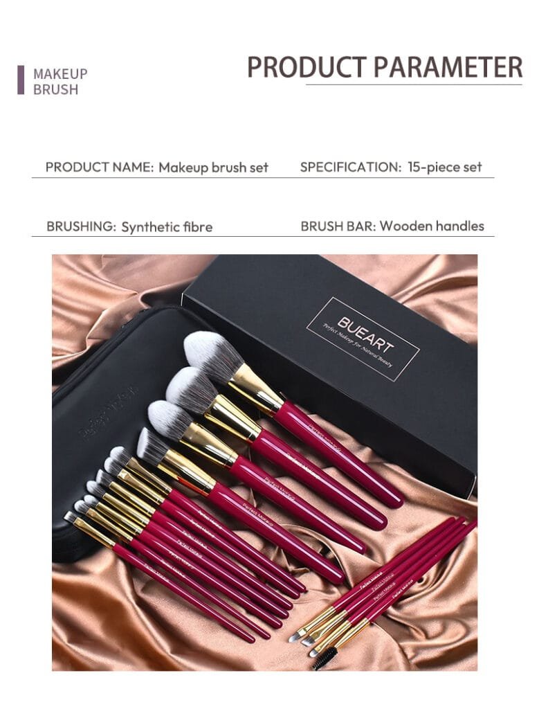 15 pcs red makeup brush sets - DADA