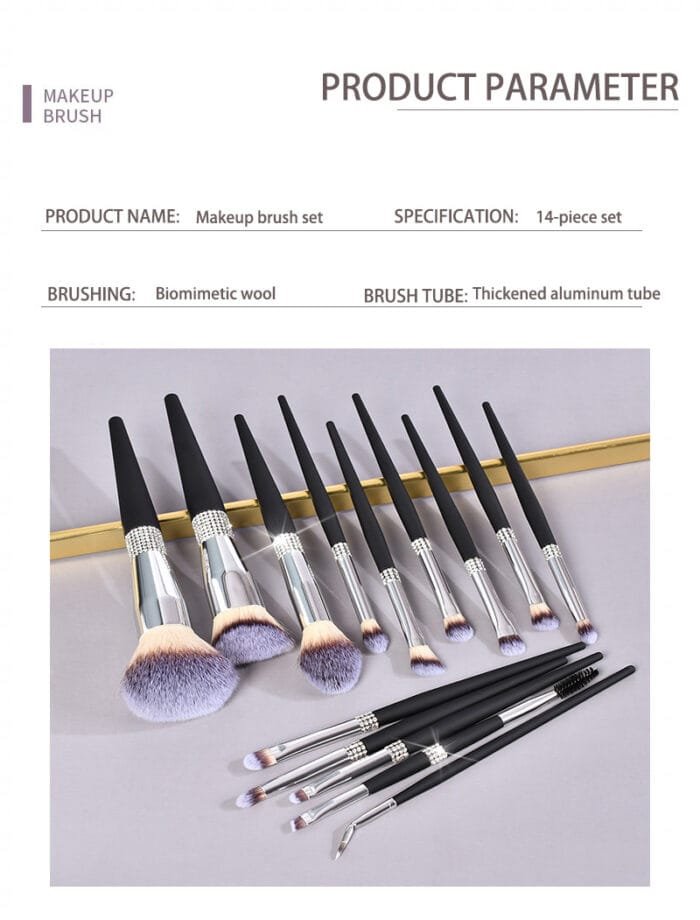 Matte black and silver tube makeup brush - DADA