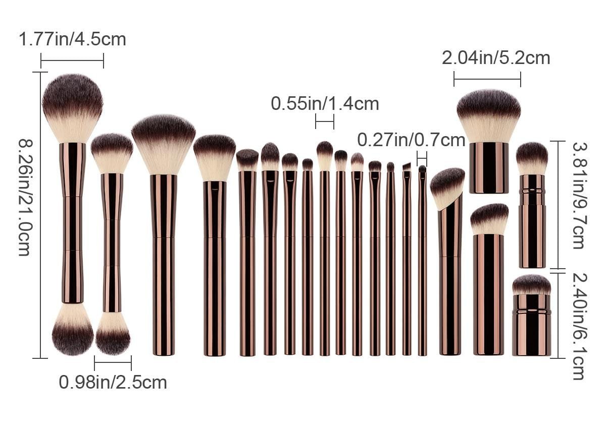 Rose gold aluminum tube full set makeup brush - DADA